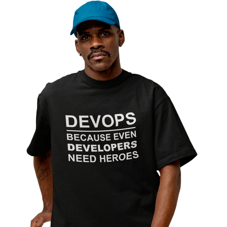 T-SHIRT QUALITY Devops Because Even Developers Need Heroes R$74,90 em Estilo de TI