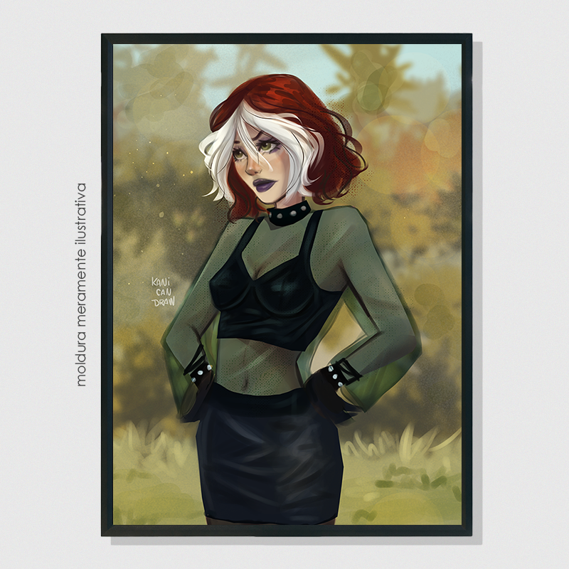 Poster Retrato Fan Art Vampira x-men evolution em Dusk.