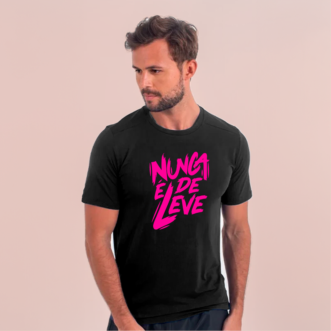 Camiseta Sport Dry UV Camiseta SPORT - Nunca é de Leve em ENFEITO Camiseta Sport Dry UV Camiseta SPORT - Nunca é de Leve em ENFEITO