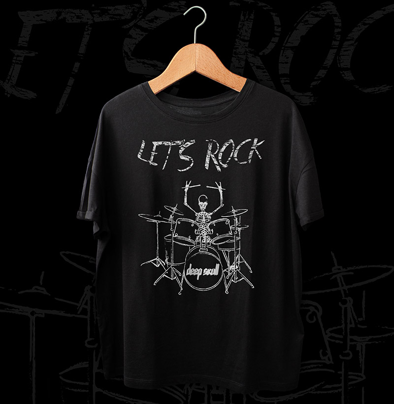 T-Shirt Prime LET'S ROCK em deep skull