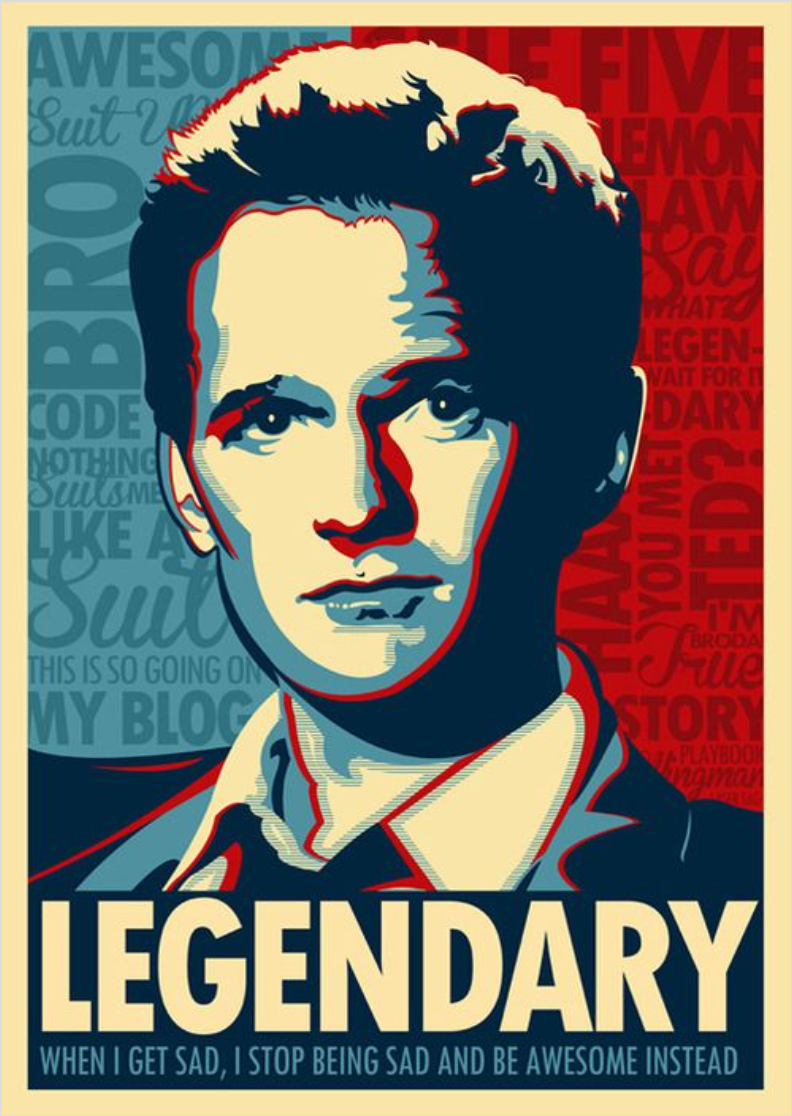 Poster Retrato Banner Legendário - Barney HIMYM em