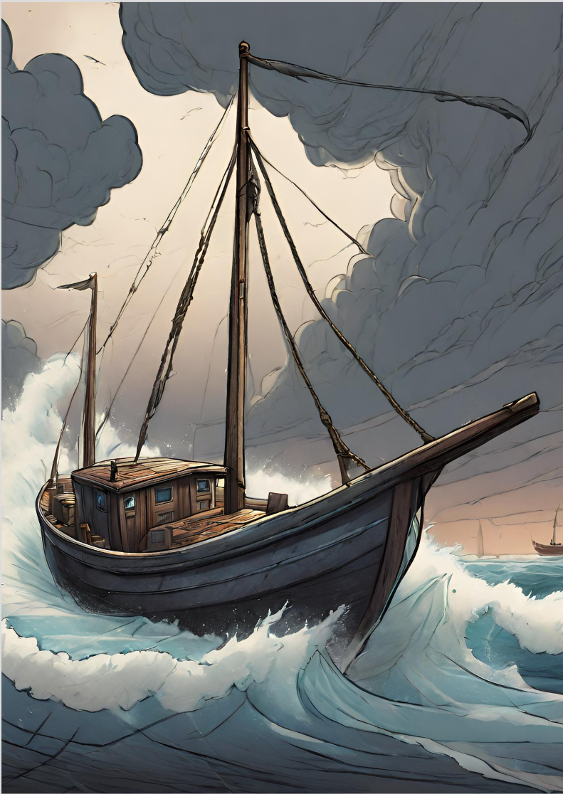 Poster Retrato Pôster Tempestade no Mar em ApolluShirts