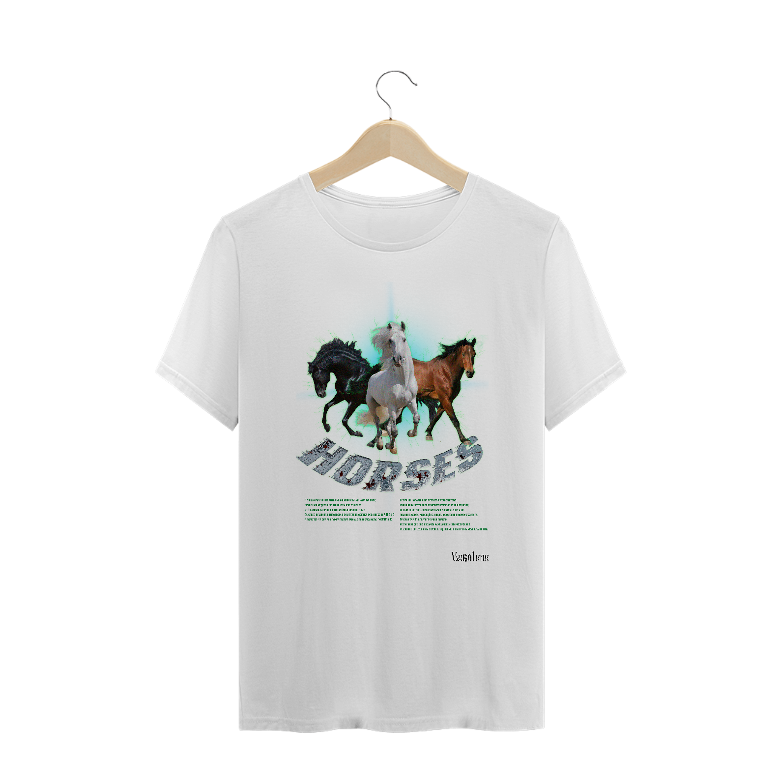 T-Shirt Plus Size Camiseta Plus Size Horses R$109,90 em VERSAL.ENE