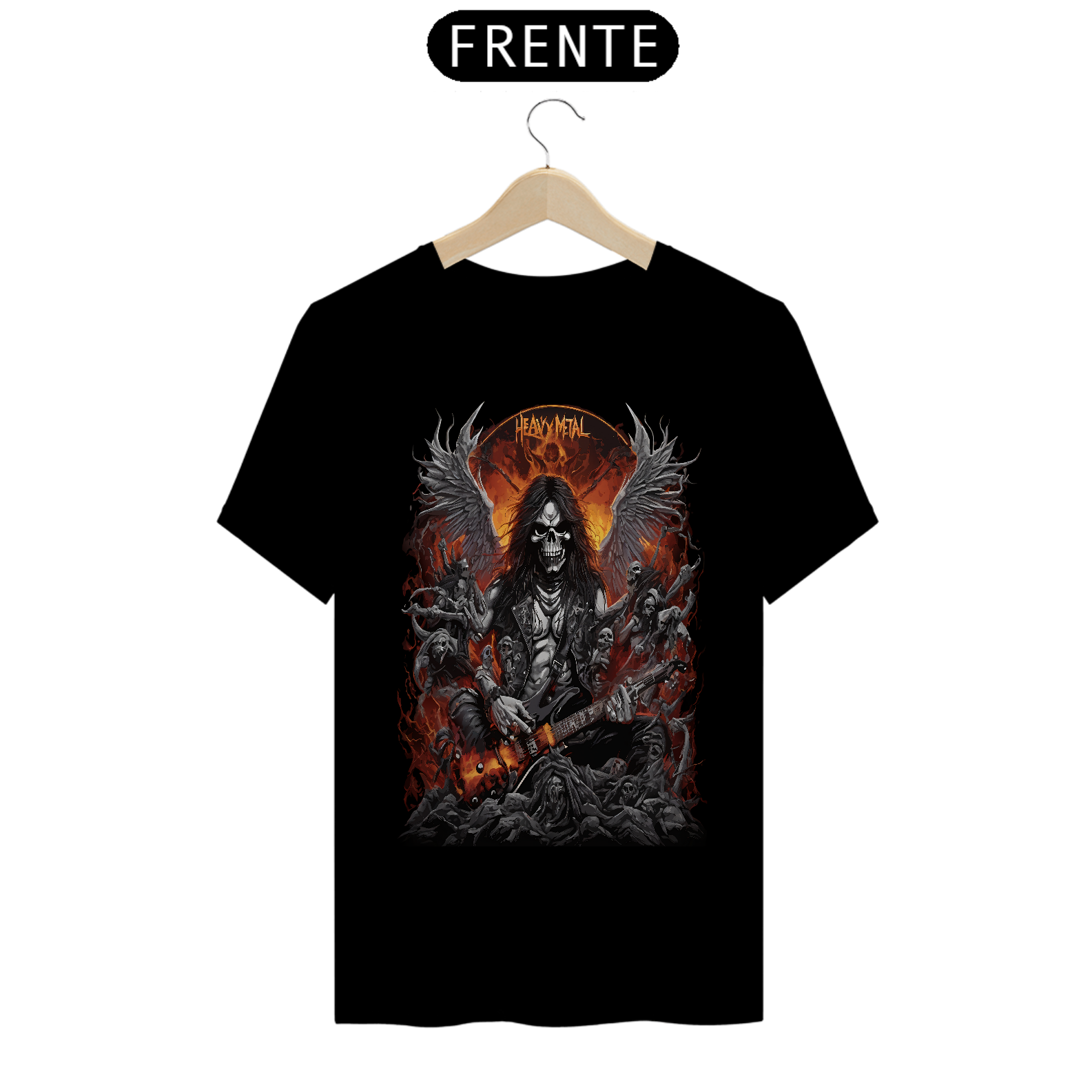 T-Shirt Quality Camiseta de Rock Masculina Heavy Metal em