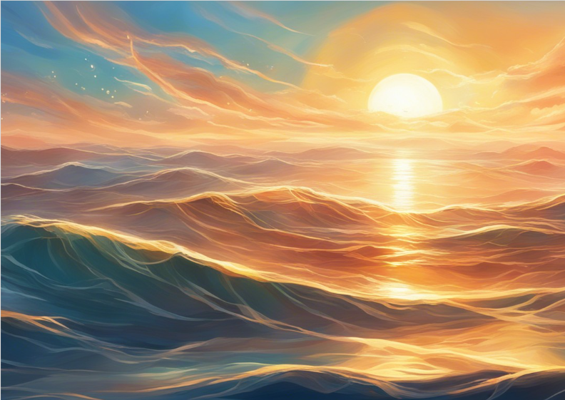 Poster Paisagem 2D Ocean Waves - Art Code: 003 em Geometria Oculta