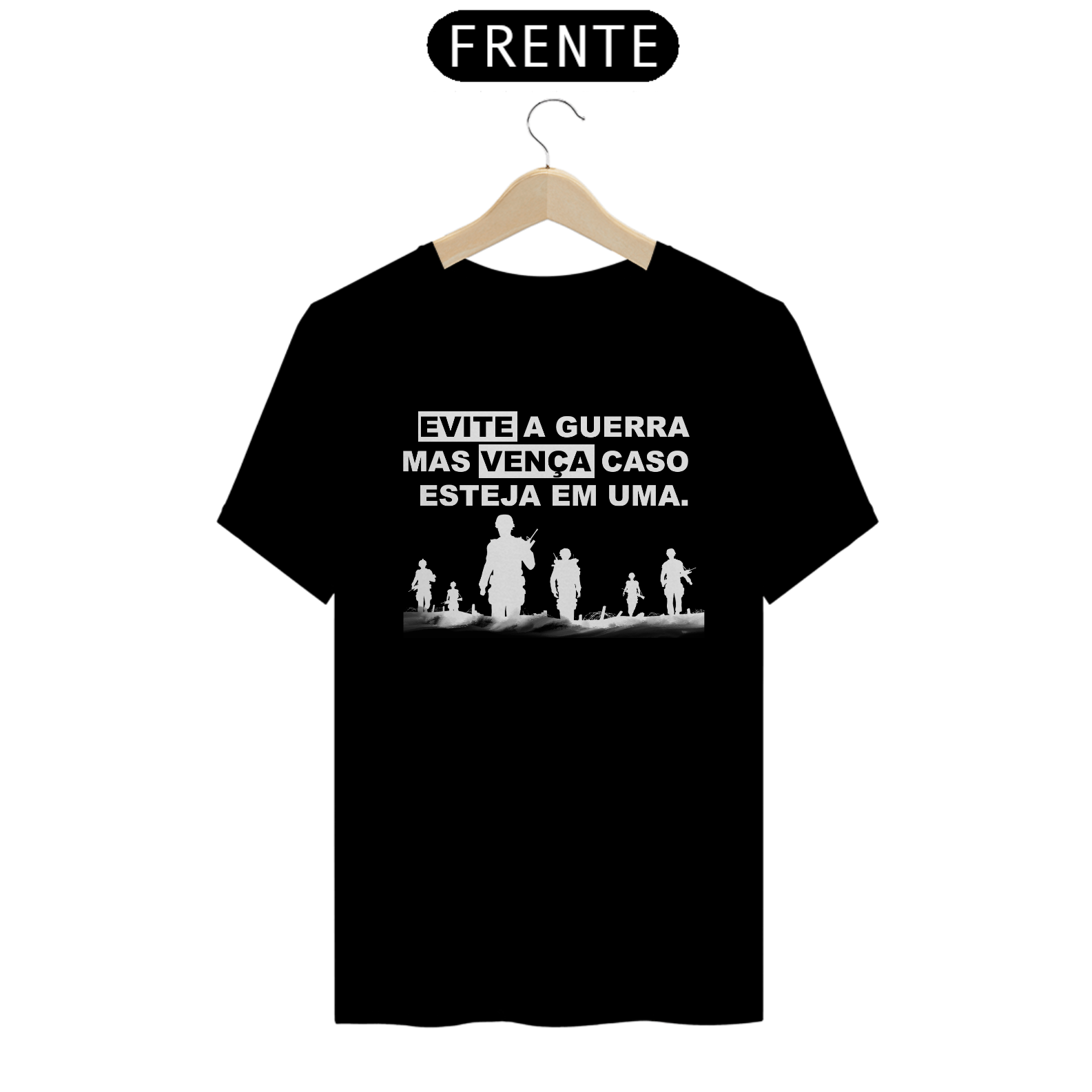 T-Shirt Prime Camisa com Frase do Exército Preta em MilitaryStore