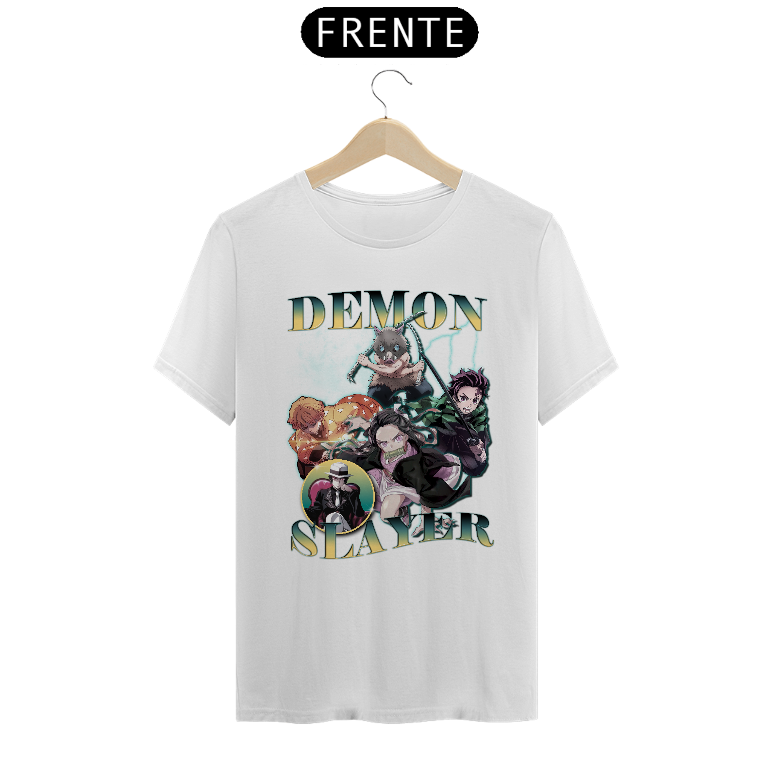 T-Shirt Classic Camiseta Bootleg Demon Slayer em