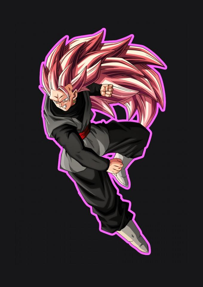 T-SHIRT ESTONADA Goku Black ss3 Rose R$48,10 em narrador super z | Montink