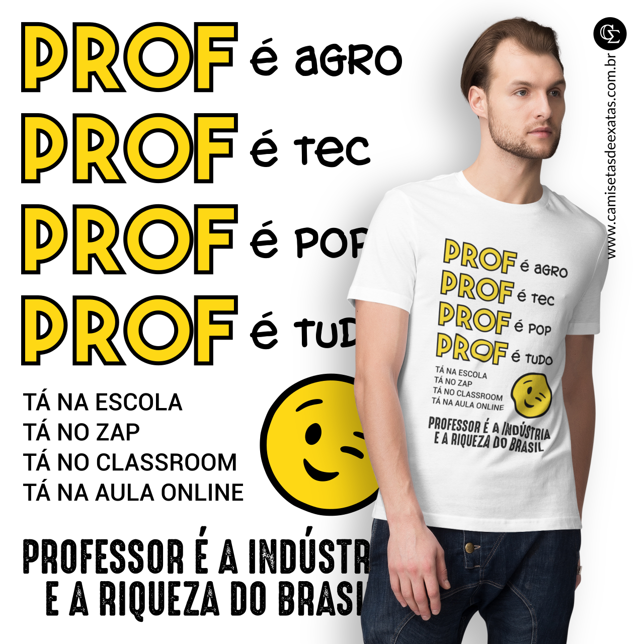 T-SHIRT QUALITY PROF É TUDO [2] [UNISSEX] R$69,90 em Camisetas de Exatas