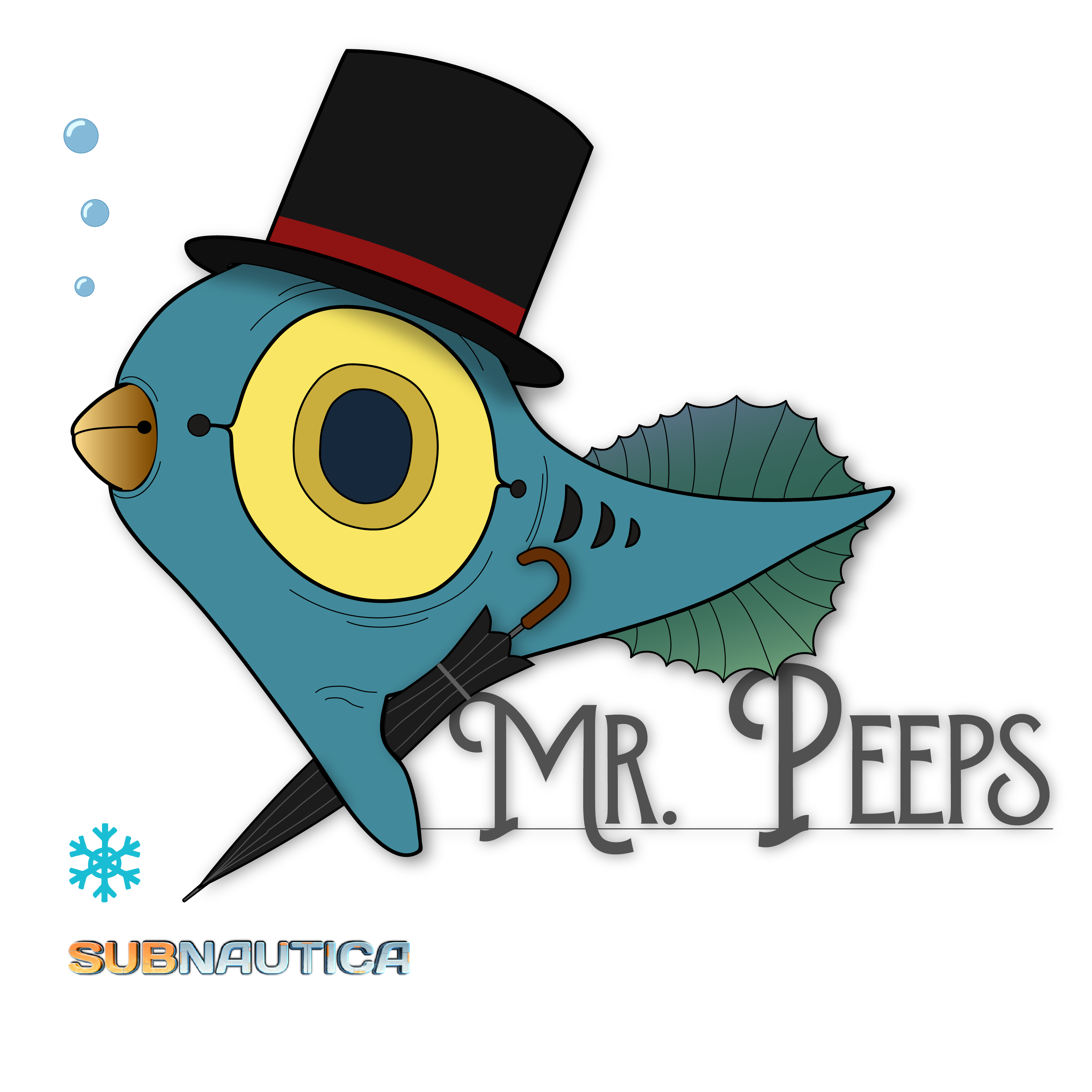 T-Shirt Classic Mr. Peeps (Subnautica) em Floko