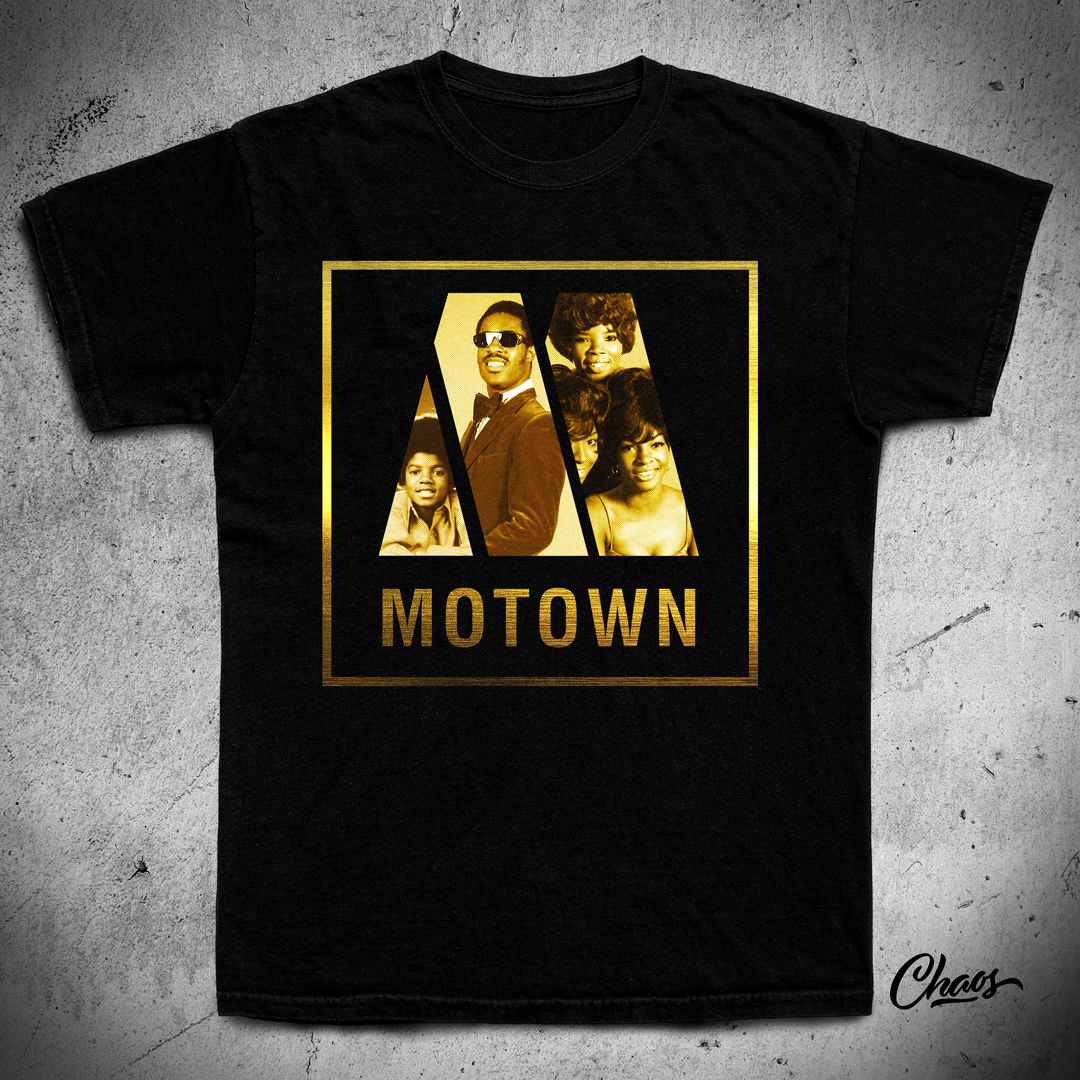 T-SHIRT QUALITY Camiseta Motown Gold R$69,90 em Chaos Ink