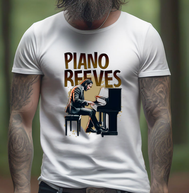 T-Shirt Quality Piano Reeves R$69,90 em Black Wolf Style