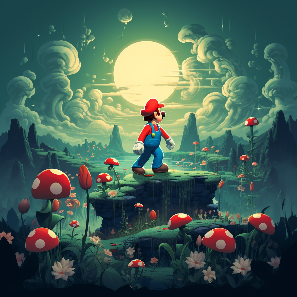 Poster Paisagem Mundo Super Mario em