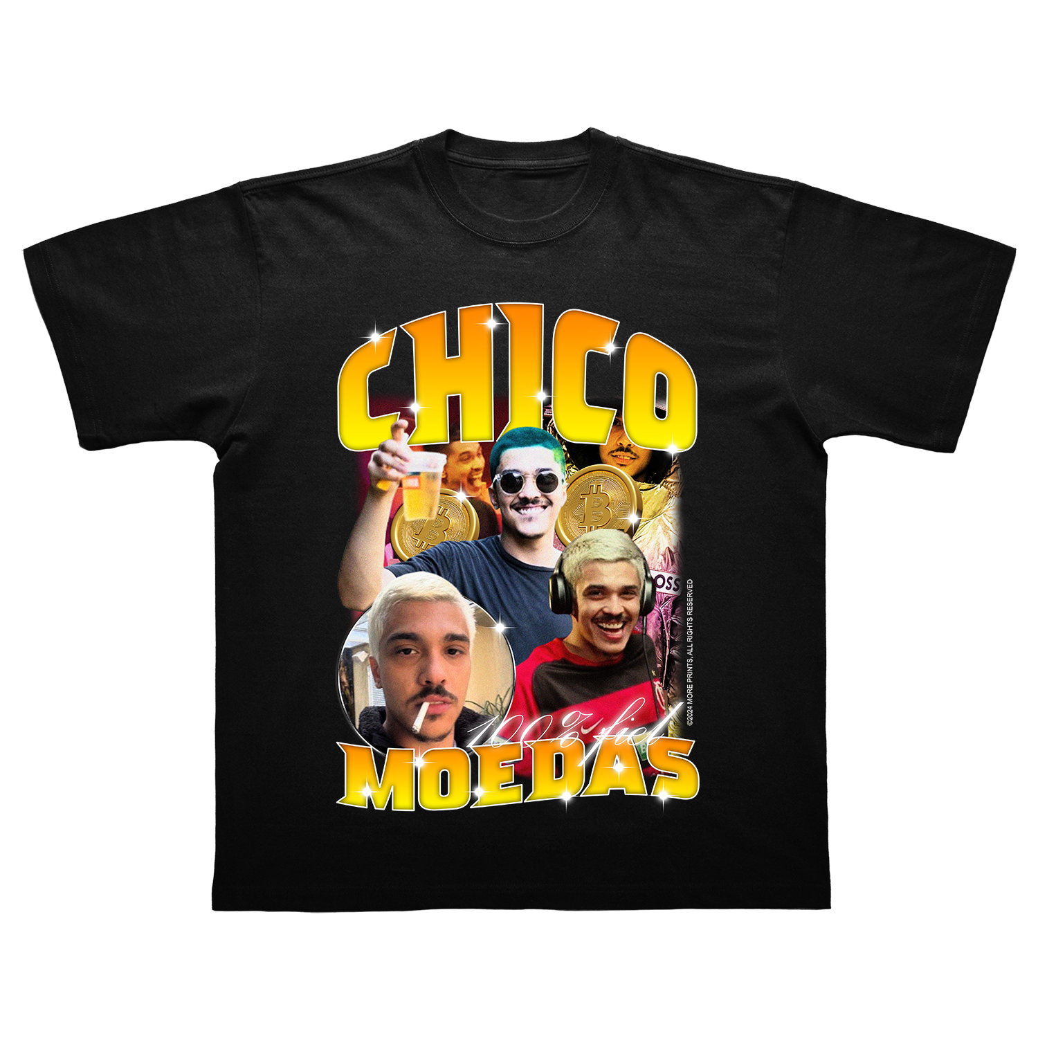 T-Shirt Classic Camiseta Chico Moedas R$74,90 em 1001estampas