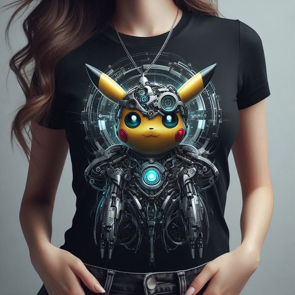 T-Shirt Prime CAMISETA PIKACHU CYBORG em NOVA SKIN