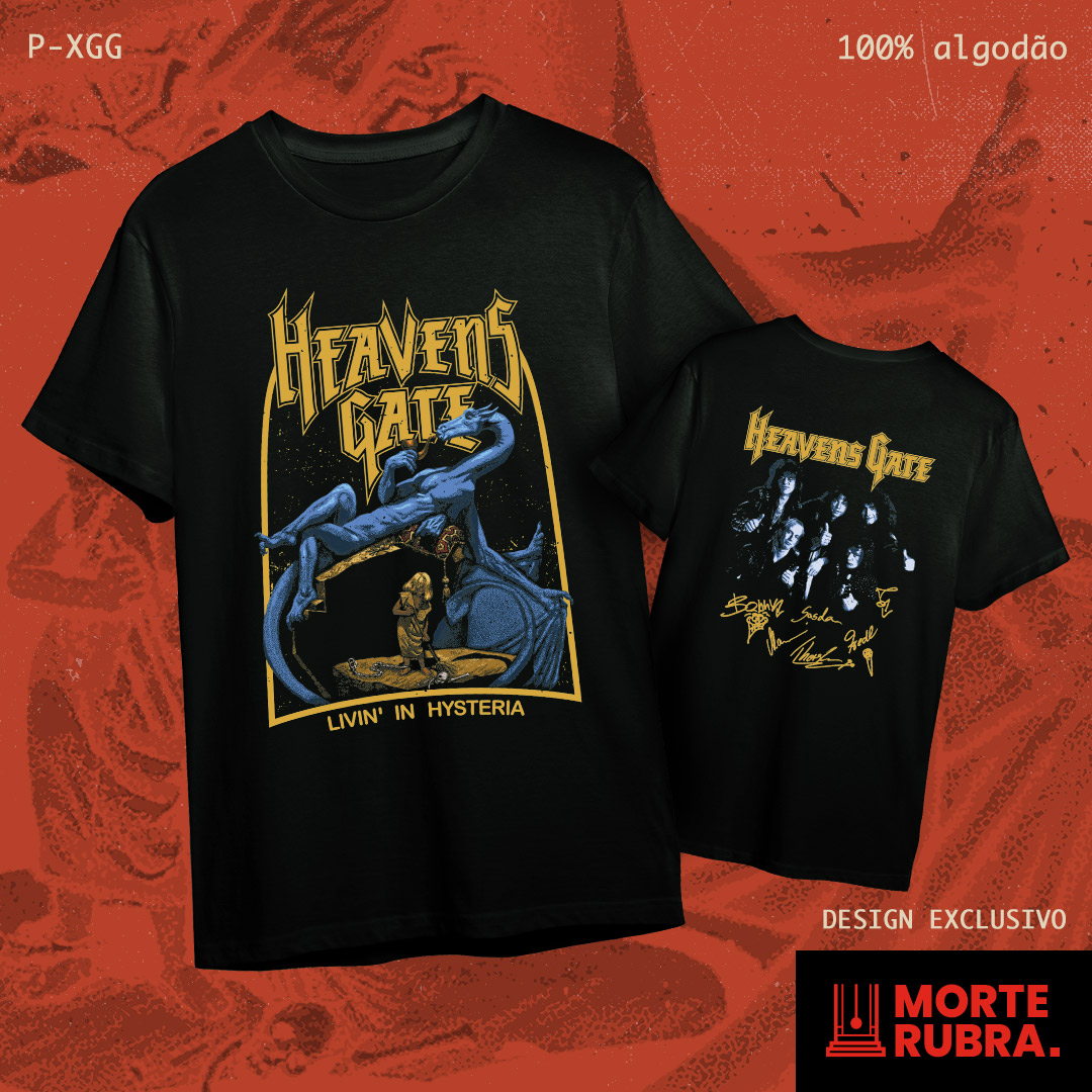 T-Shirt Quality Heaven's Gate - Livin' in Hysteria em Morte Rubra