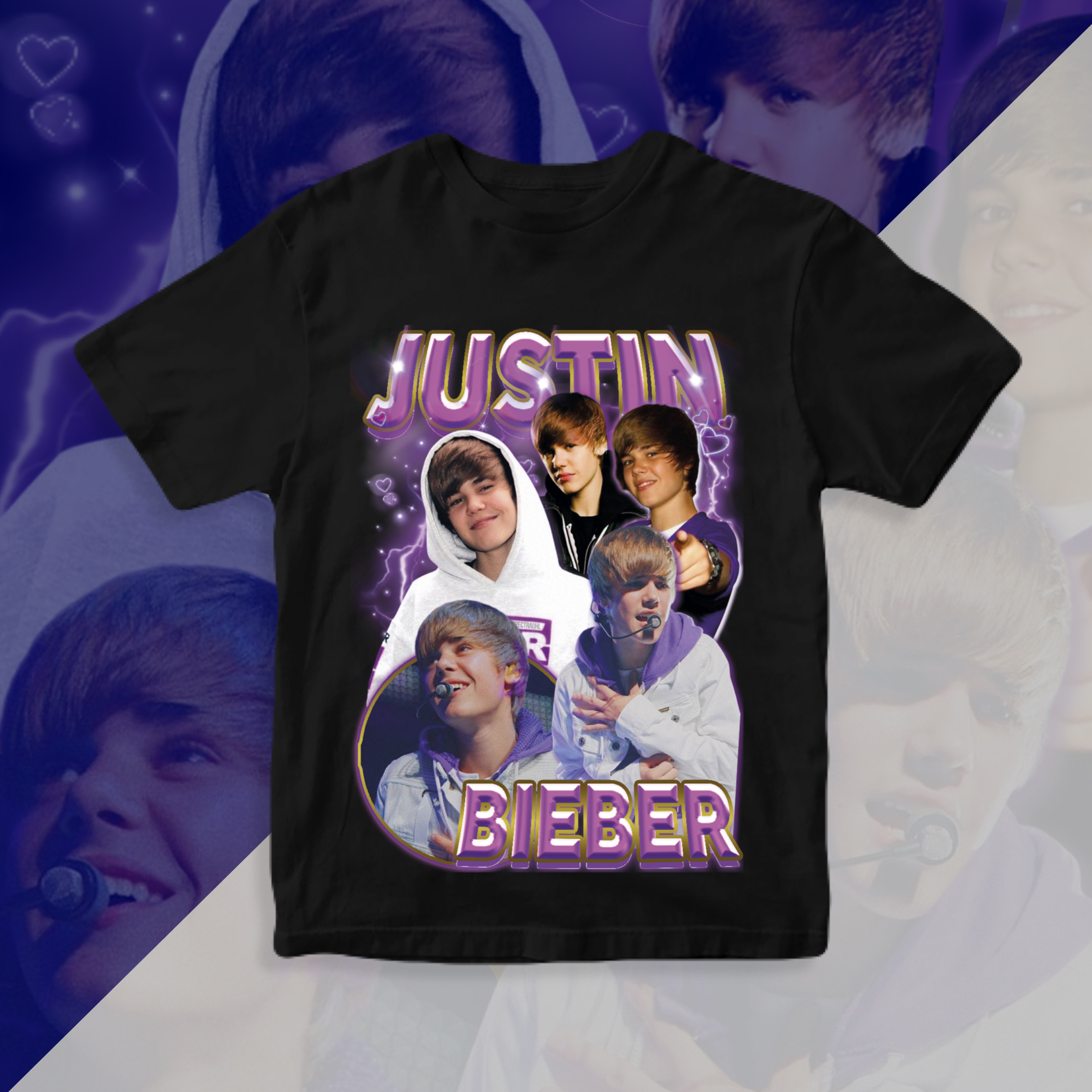 T-Shirt Prime Camiseta Justin Bieber Era 2010s em Ma Design